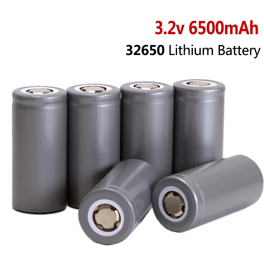 New 32650 Battery 3.2v 6500mah Lifepo4 Rechargeable Battery 32650 32700 ...