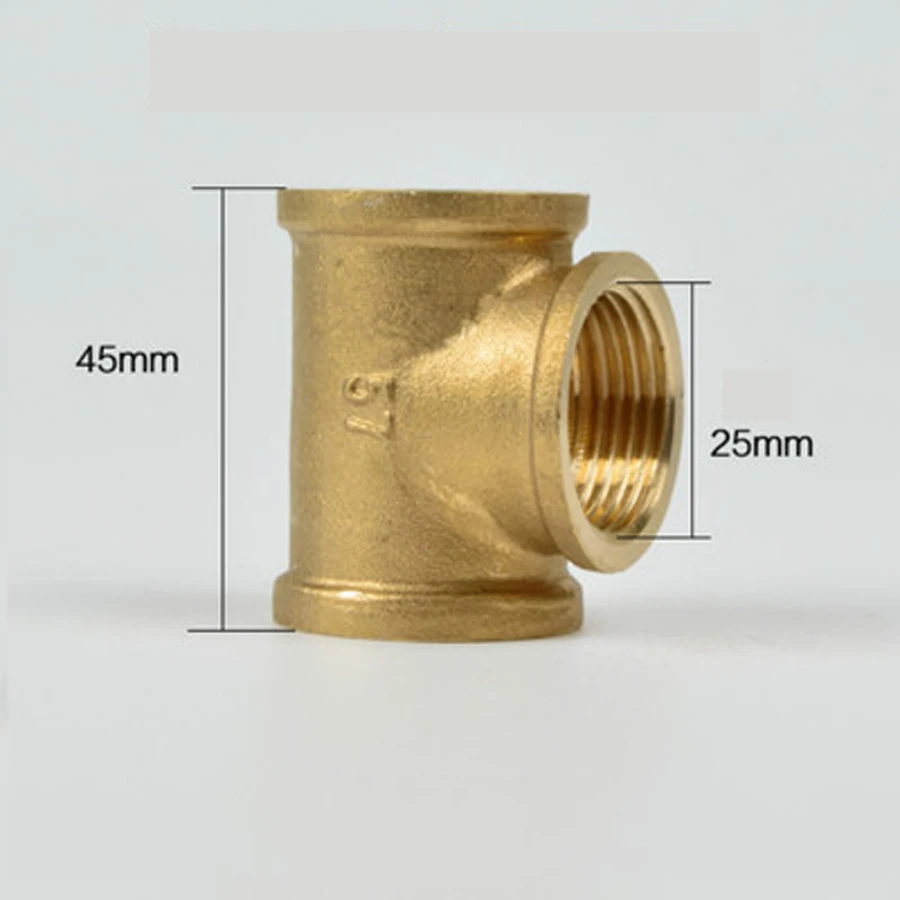 DN20 3/4 "BSP หญิง Tee ทองเหลืองตัวเชื่อมต่อท่อข้อต่ออะแดปเตอร์ความยาว ...