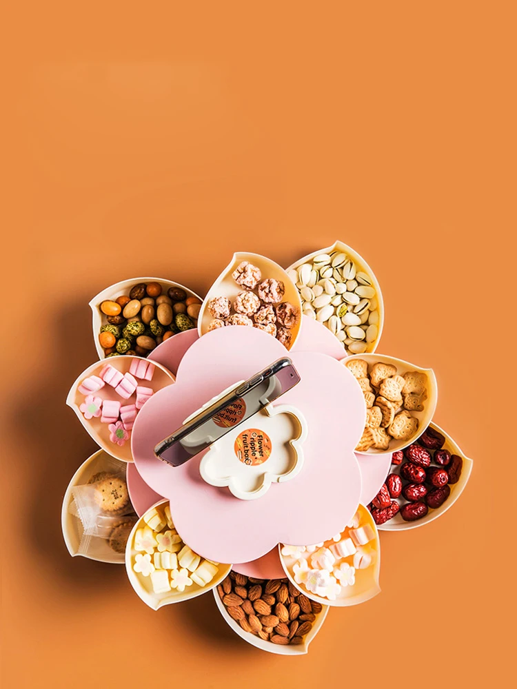 Rotatable Multi Layers Grids Snack Disc Holiday New Year Nuts Candy ...