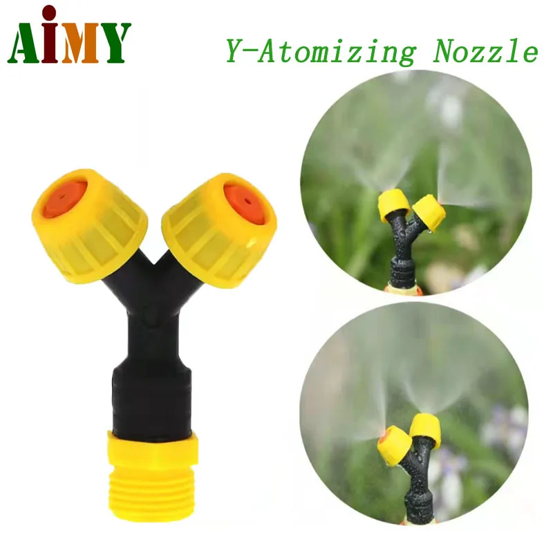 Plastic-Atomizing-Nozzle-with-Two-Heads-Water-Mist-Sprayer-Head-For ...