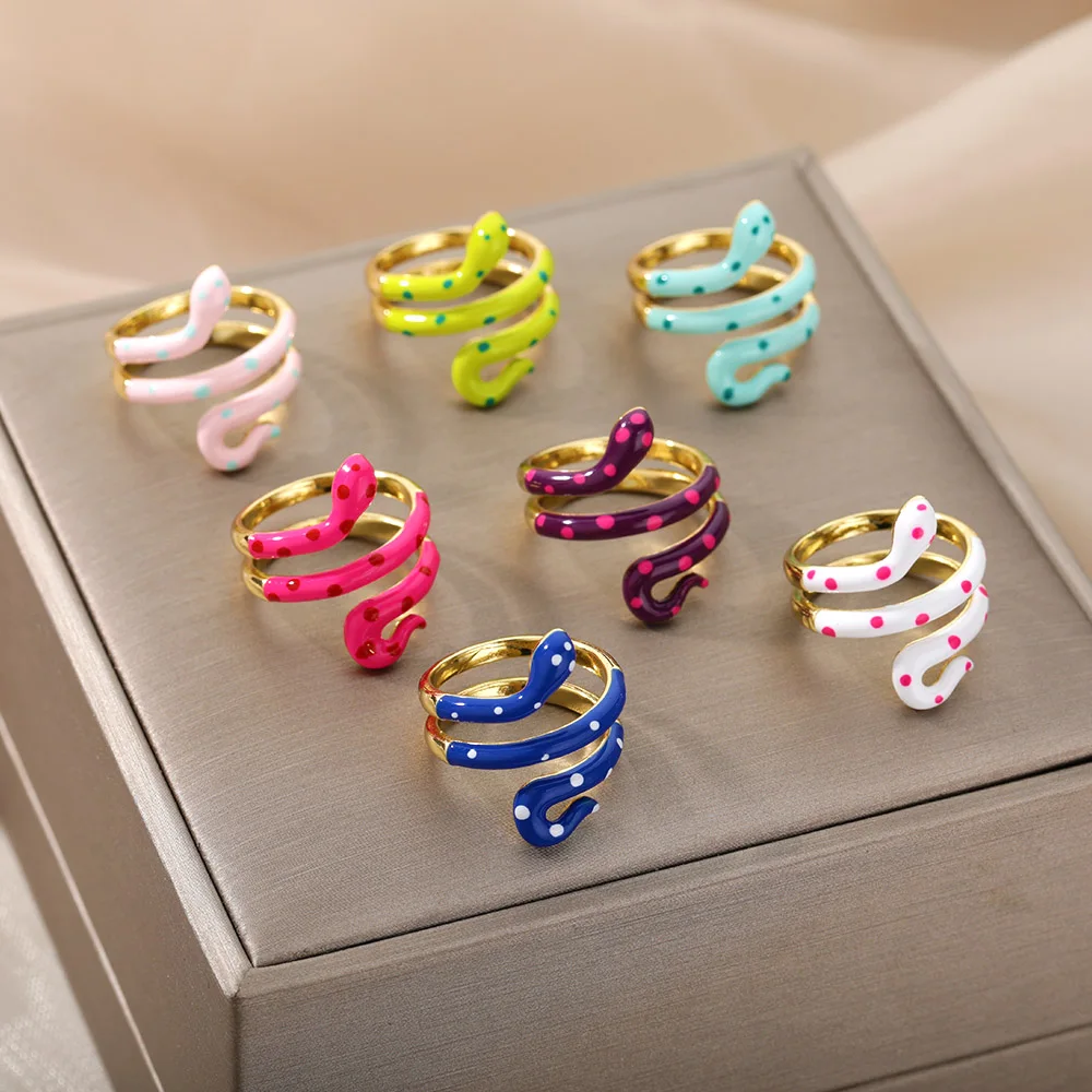 Retro-Punk-Snake-Ring-for-Women-Cute-Animal-Snake-Exaggerated-Colorful ...
