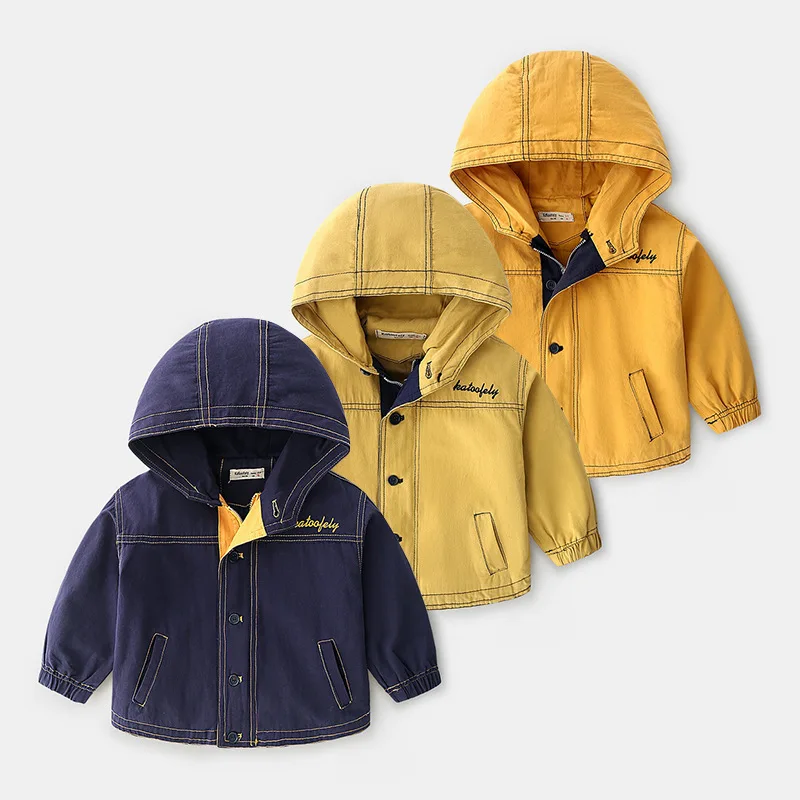New Spring Kids Windbreaker Boys Jacket Girls Baby Outerwear Cotton ...