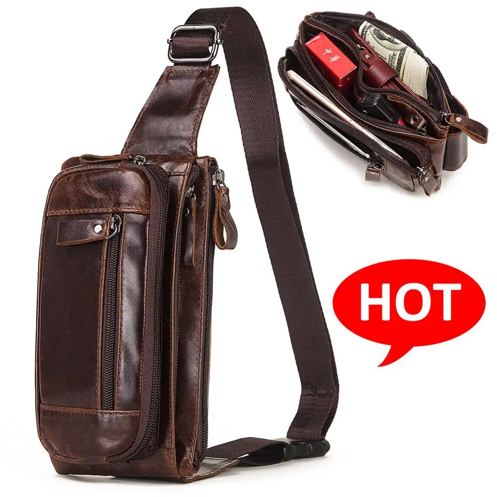 HUMERPAUL Fashion Waist Packs Men Genuine Leather Organizer Travel ...