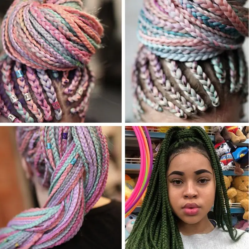 Synthetic Fiber Jumbo Braids Luxury 10packs 24" 94colors Navy Neon ...