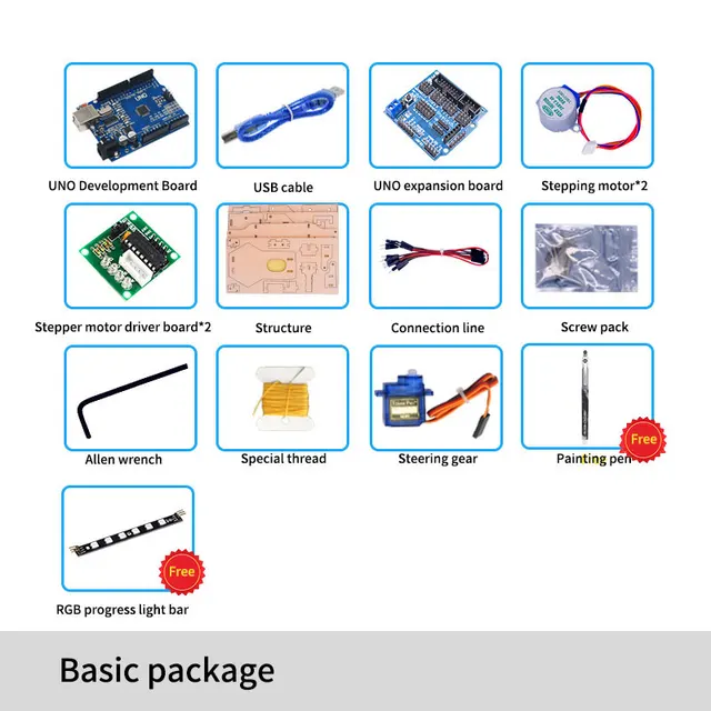 Rajzfalfestés Robot Arduino Maker Projektkészlet Kábel Plotter Diy ...