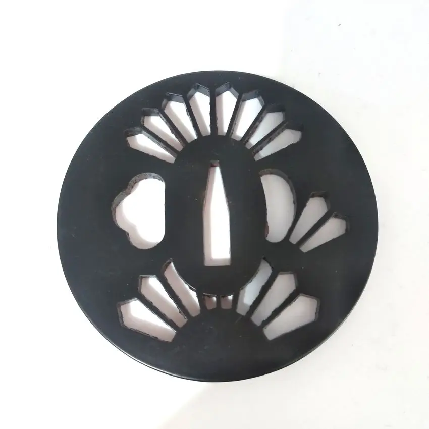 Forged Round Tsuba Sword's Part Black Fitting Accessories For Blade ...
