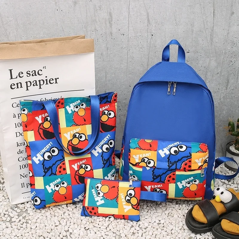 three-piece cartoon backpack backpack sesame street of new fund of 2019 ...