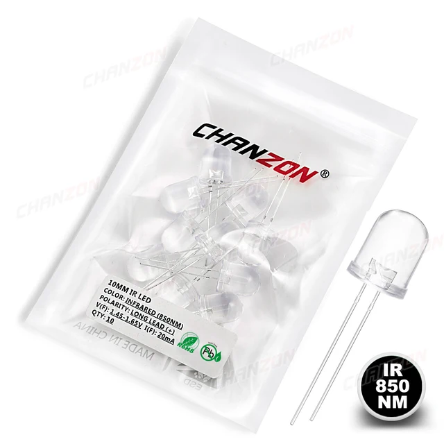 Circuito Fototransistor Ir 10 Stücke 10mm IR LED Emitting Diode 850nm