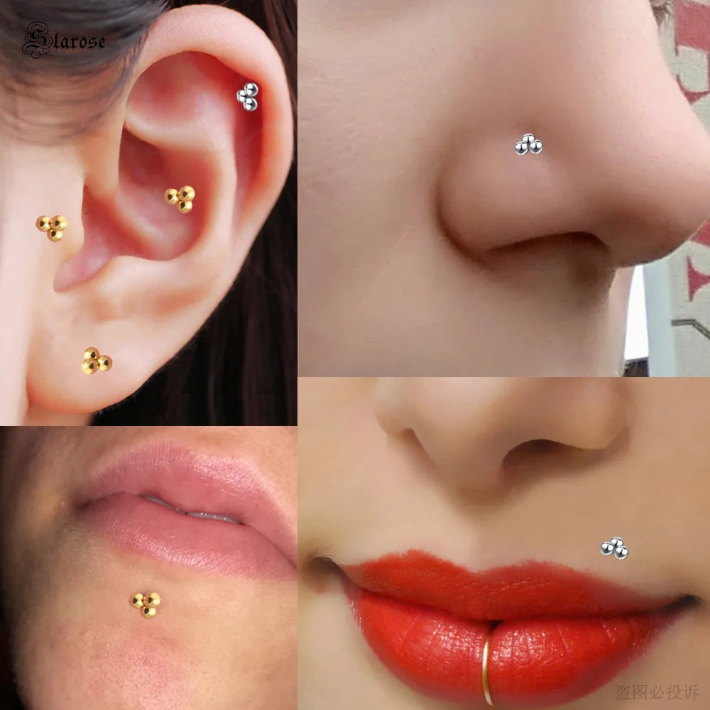 Ball Lip Piercing Labret Nose Labret Nostril Piercing Nose Earrings Ball Mini 2pcs Aliexpress