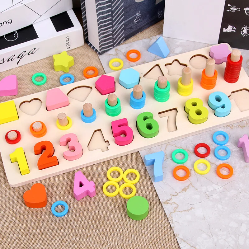 Shape Body Three-in-One Numbers Board with Numbers Shape Matching ...