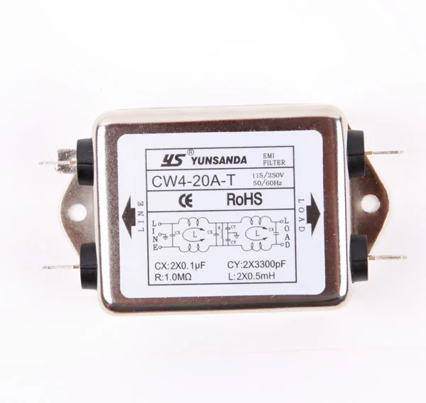EMI 파워 필터 CW4 20A/6A/10A/3A/30A T 인서트 유형 220V|커넥터| - AliExpress