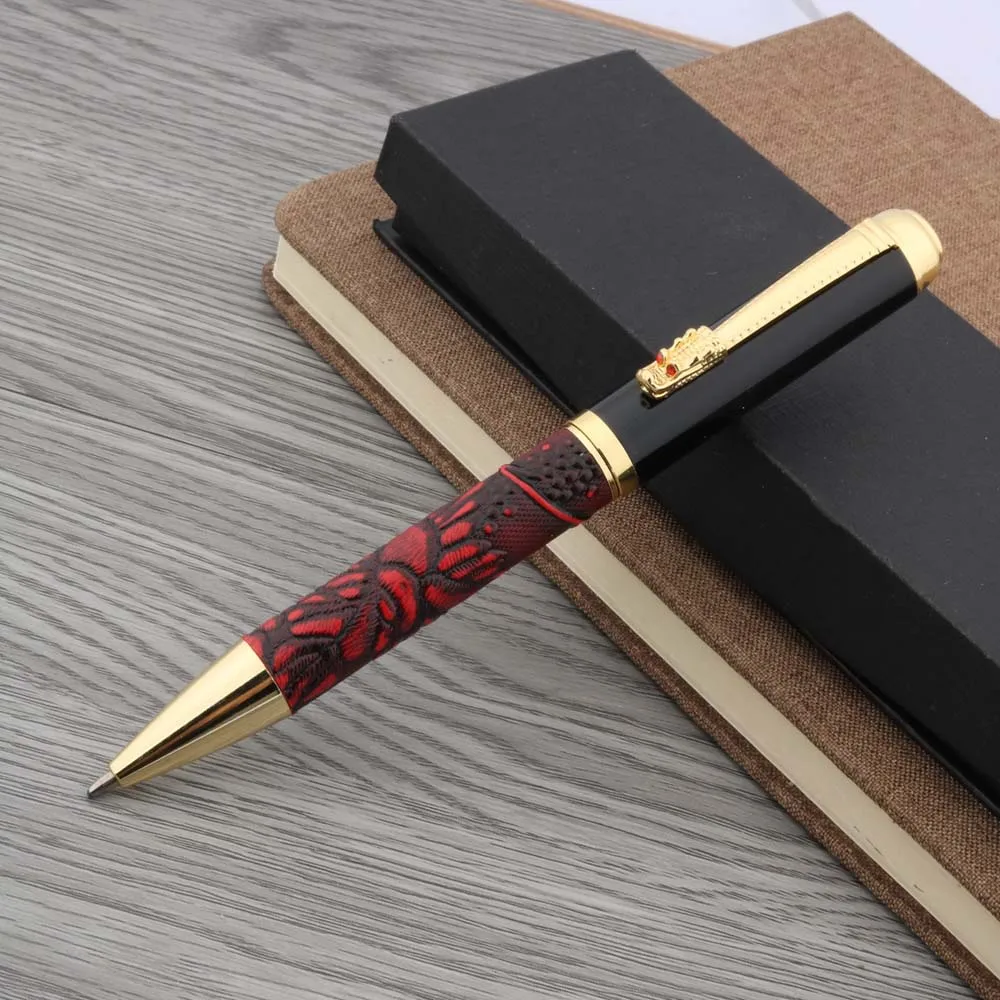 NEW Red office WIth metal Chinese style Dragon Golden Trim Ballpoint ...
