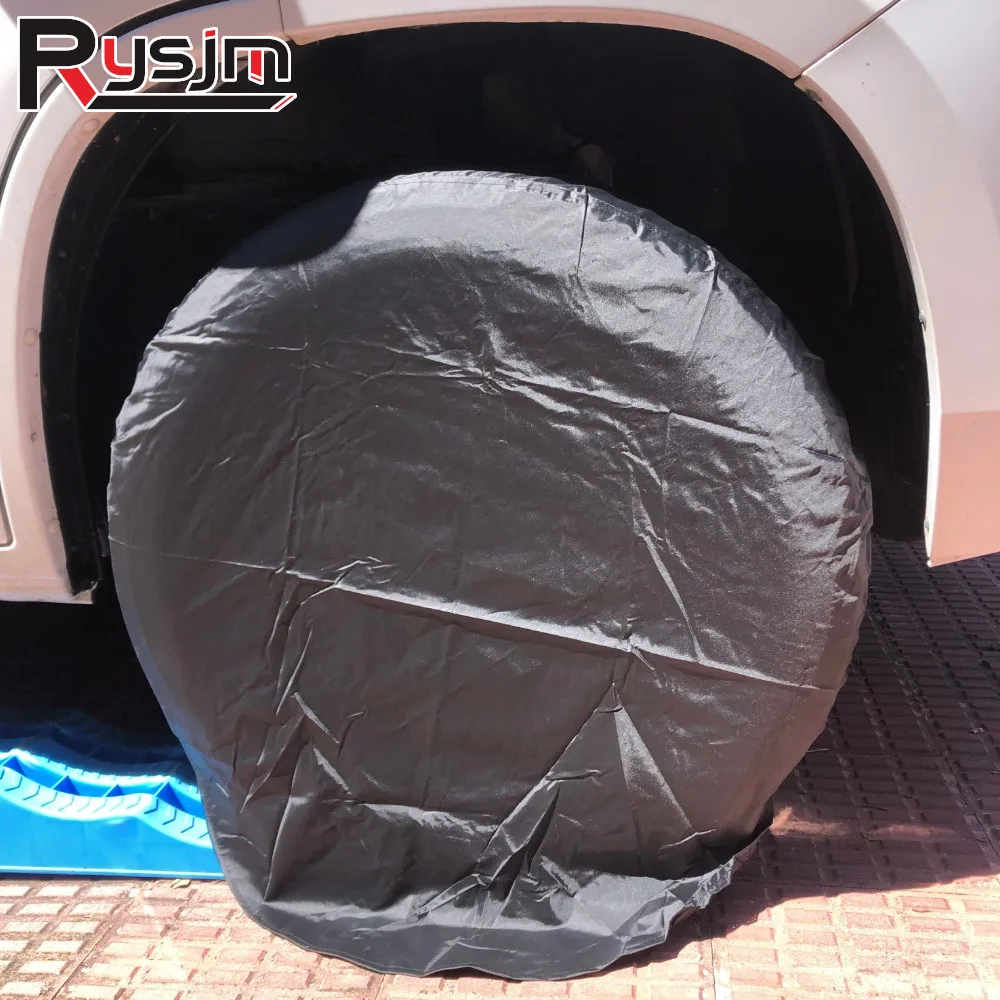 4pcs/set Black Car Wheel Tire Covers 210d Oxford Cloth Tire Covers ...