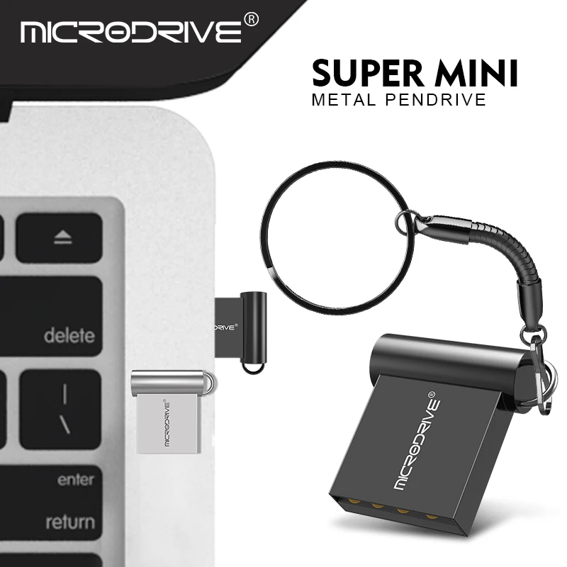 Compact Metal USB Flash Drive with Keychain - Multiple Storage Options ...