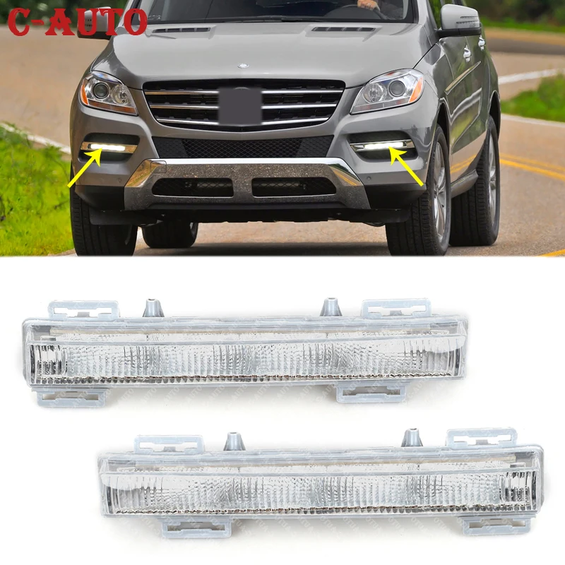 Car Front LED Daytime Running Light DRL Fog Lamp For Mercedes-Benz W166 ...
