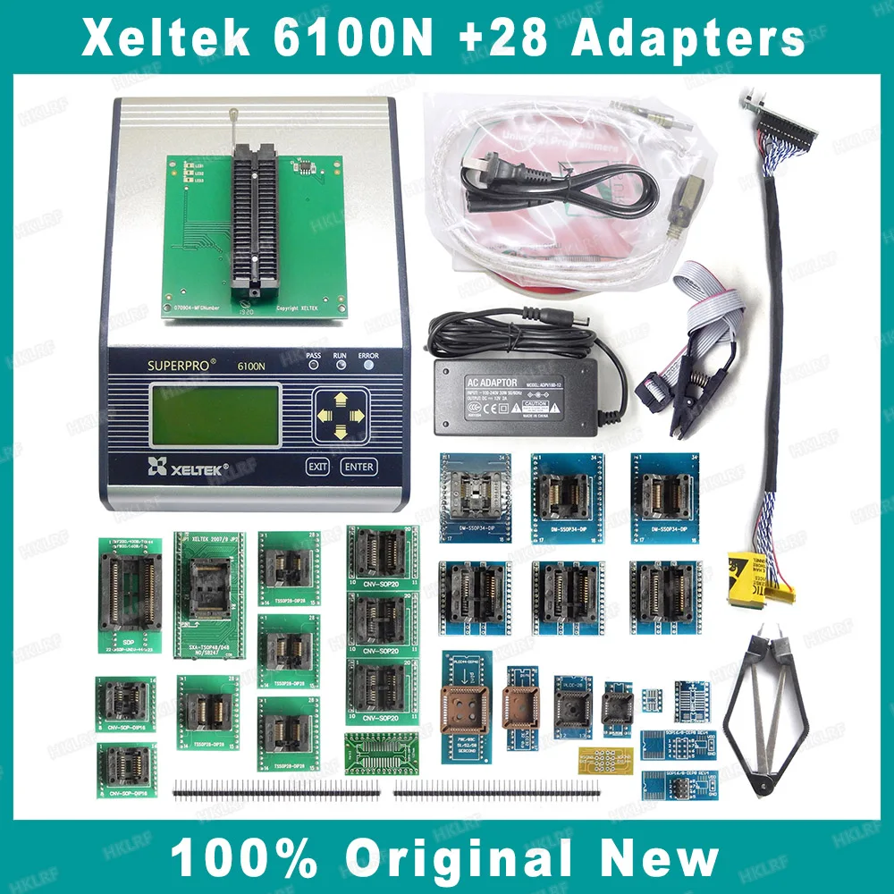 100% Original New XELTEK SUPERPRO 6100 6100N Programmer +28 adapters ...