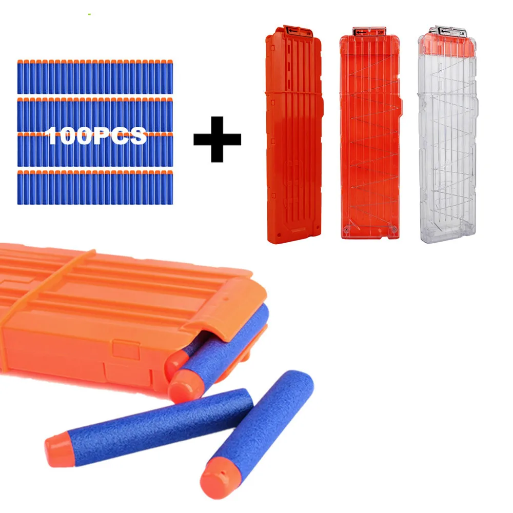 18-Reload-Clip-Magazines-Round-Darts-Replacement-Plastic-Magazines-Toy ...