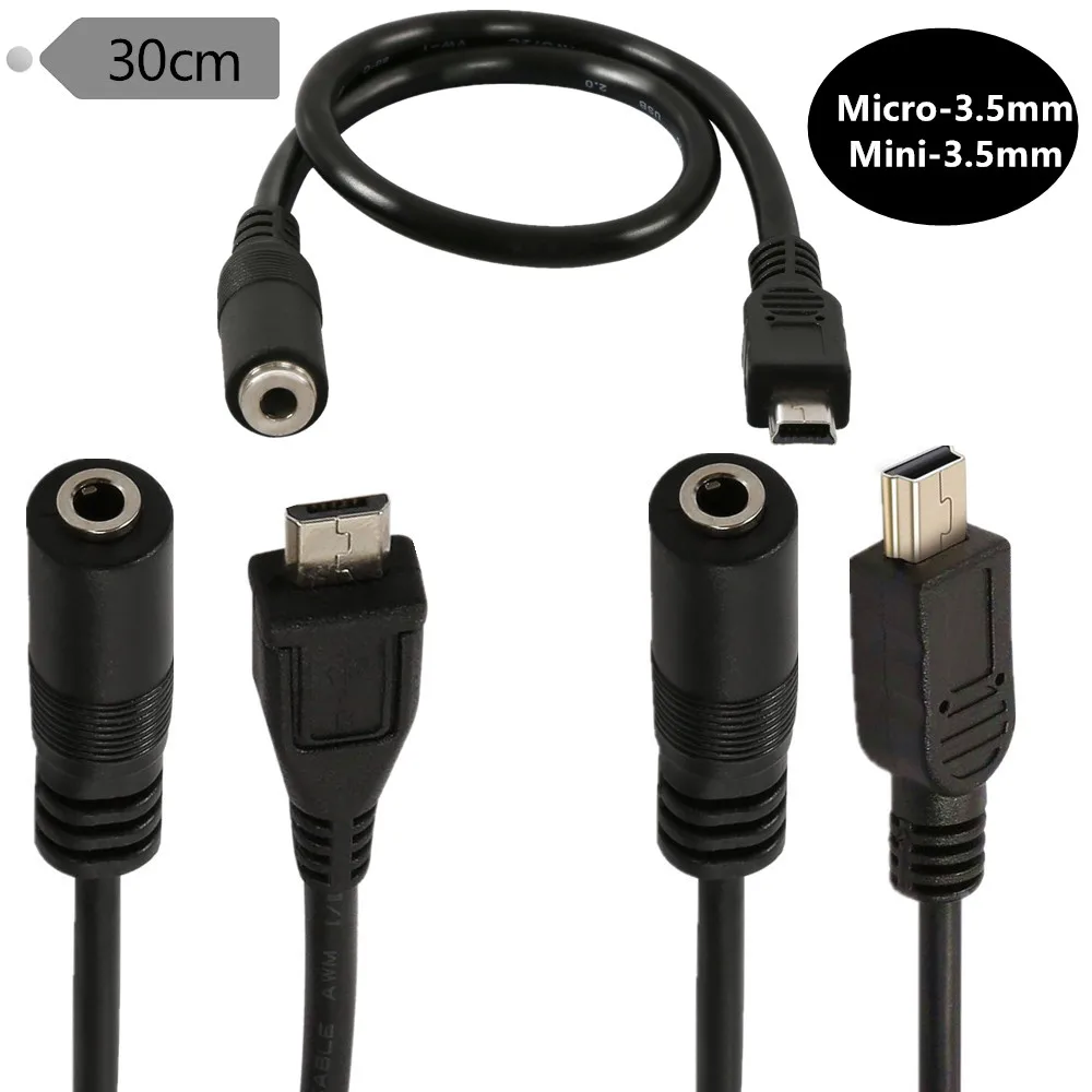 3.5mm 암 5 핀 미니 USB 수 마이크 어댑터 케이블, 마이크로 USB 잭 수 3.5mm 암 헤드셋 어댑터 케이블 0.3, 0.3m| | - AliExpress