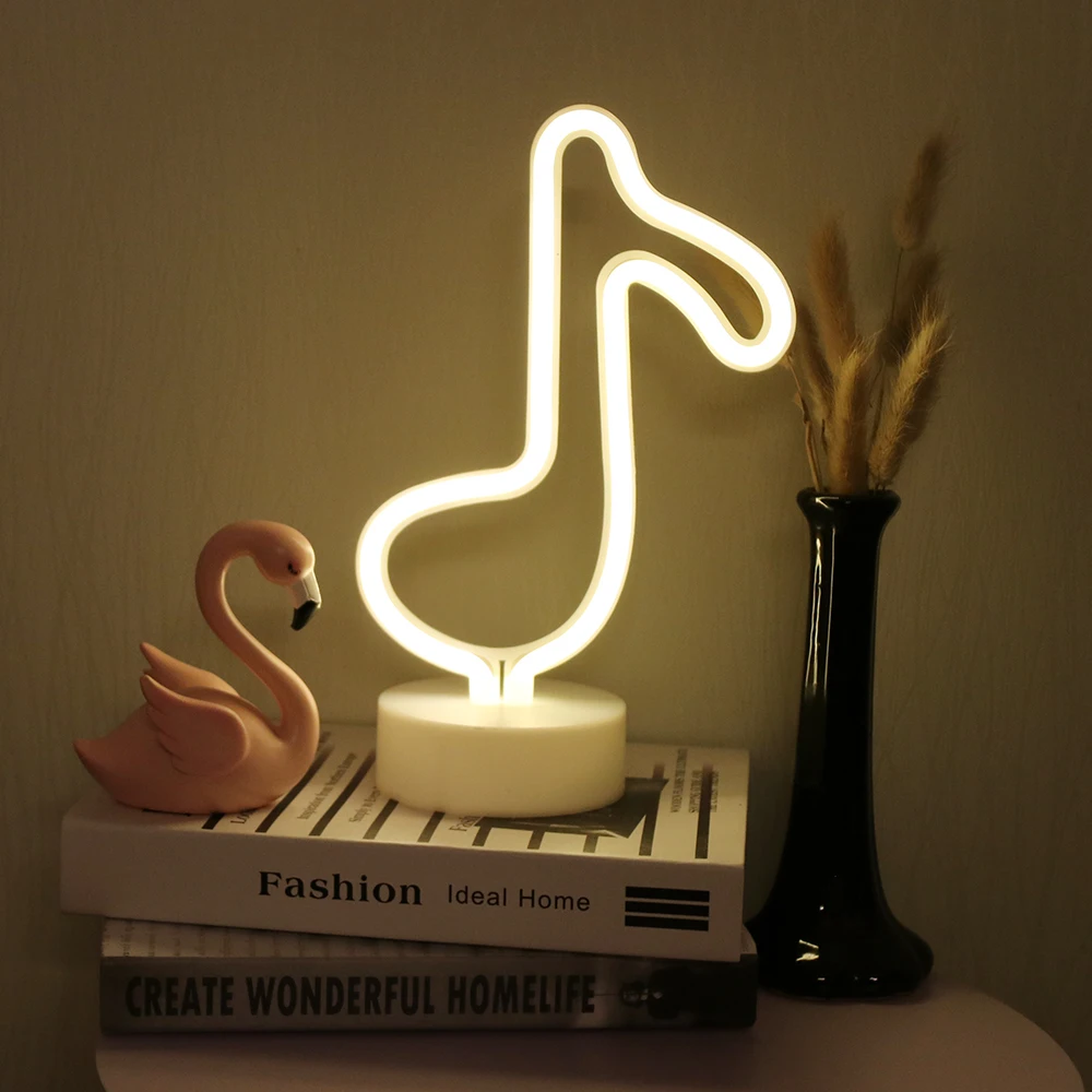 Creative-LED-Music-Note-Shaped-Neon-Light-Sign-Battery-Power-USB-Plug ...