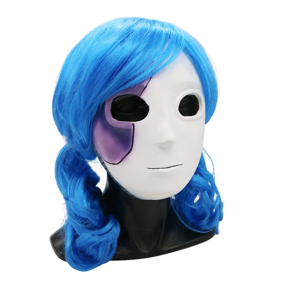 Game Sally Face Mask Sally Masks Blue Wig Sallyface Cosplay Wig Hallow ...