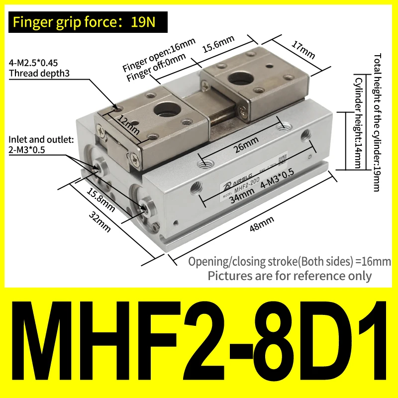 MHF2 двойного действия низкий профиль Воздушный Пневматический зажим ...