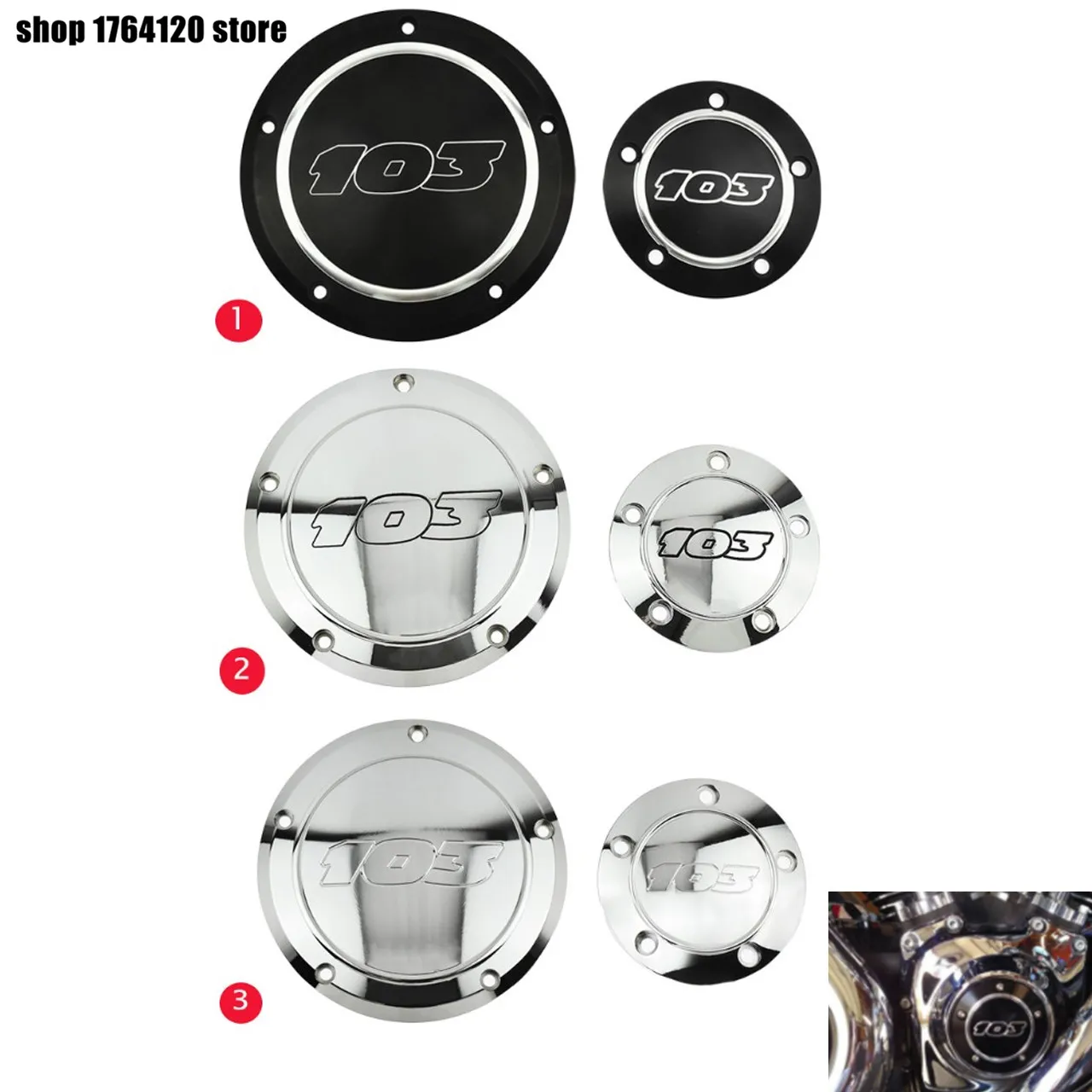 Motorcycle 103 Derby Cover Timer Timing Cover 2pcs Aluminum For Harley ...