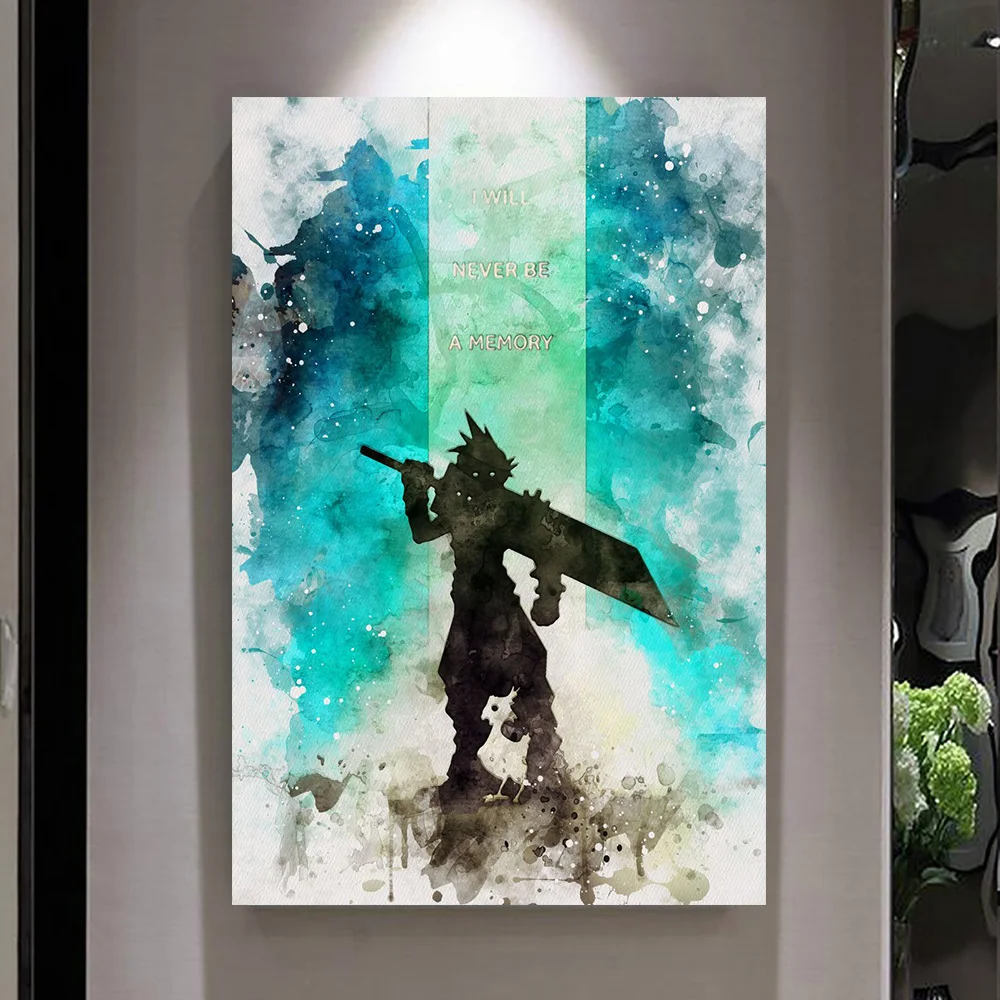 Final Fantasy Poster Cartoon Game Ff Poster Watercolor Artwork Canvas ...