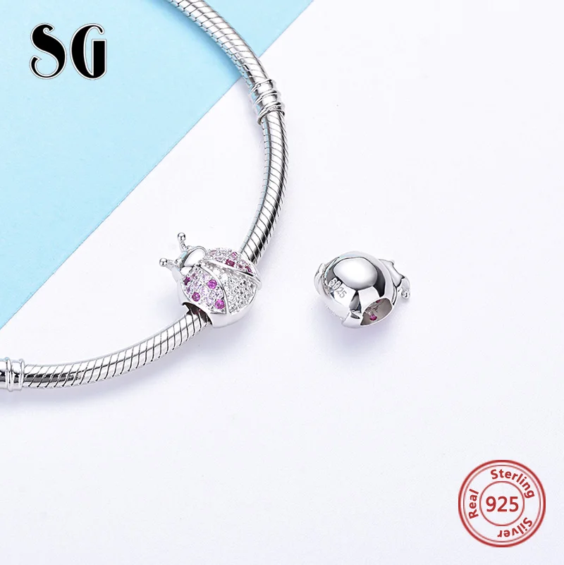 SG модные подвески pandora Серебро 925 оригинальные кубические циркониевые бусины для ...