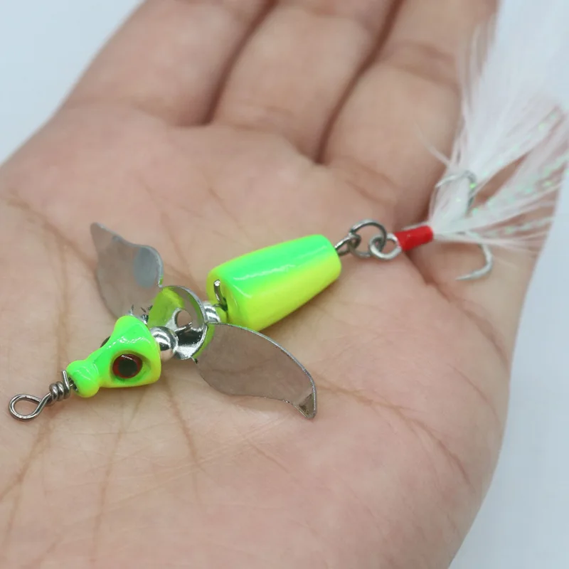 Fishing Propeller Lure Noisy Spinner Bait 360 Degree Rotation Pure ...