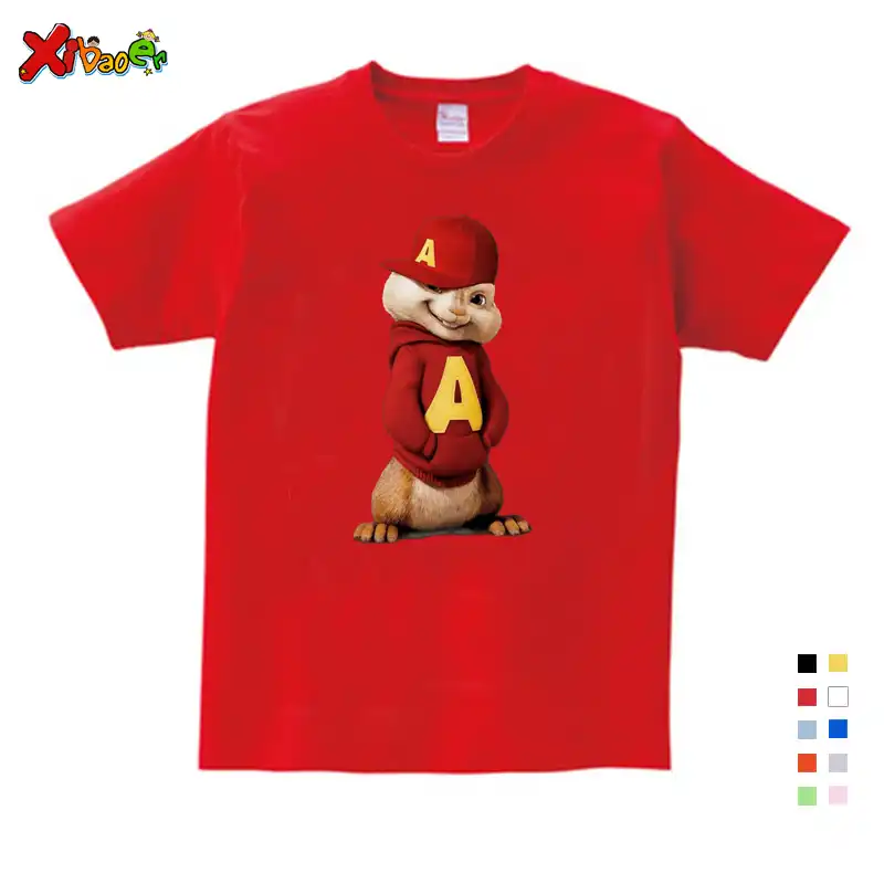 Alvin and the chipmunk jackets red cotton T shirt 2019 Children's ...