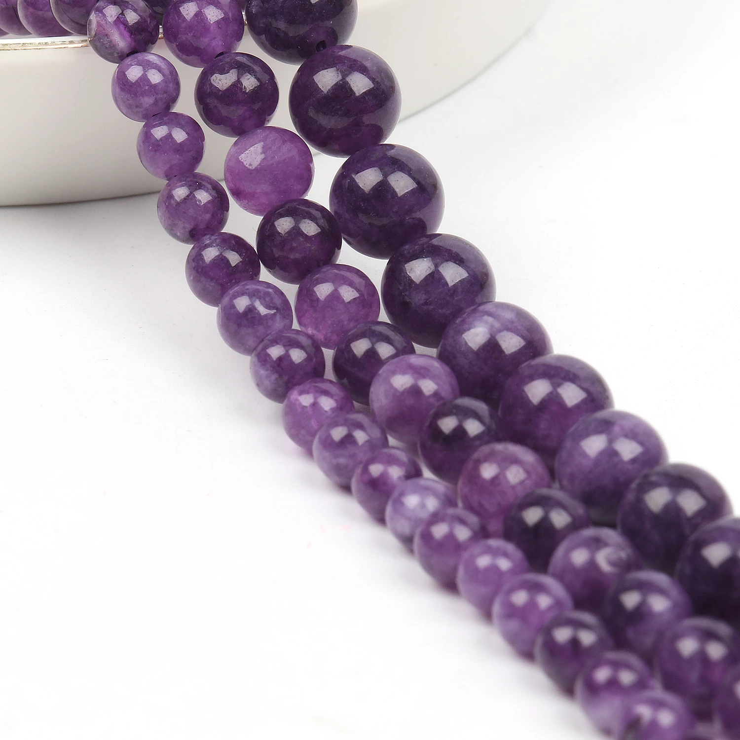 Natural Stone Amethyst Purple Quartz Crystal Beads for Jewelry Making ...