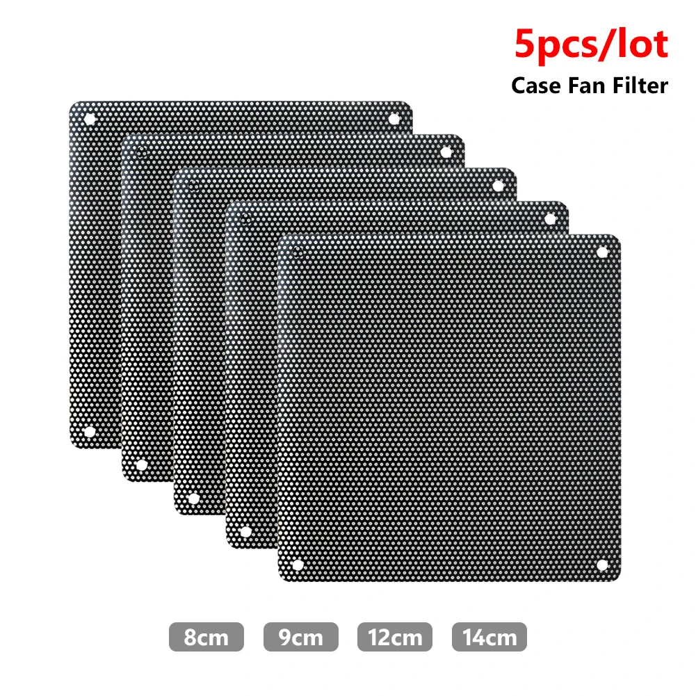 5PCS-Black-White-80mm-90mm-120mm-140mm-PC-Chassis-Cooling-Dust-Filter ...