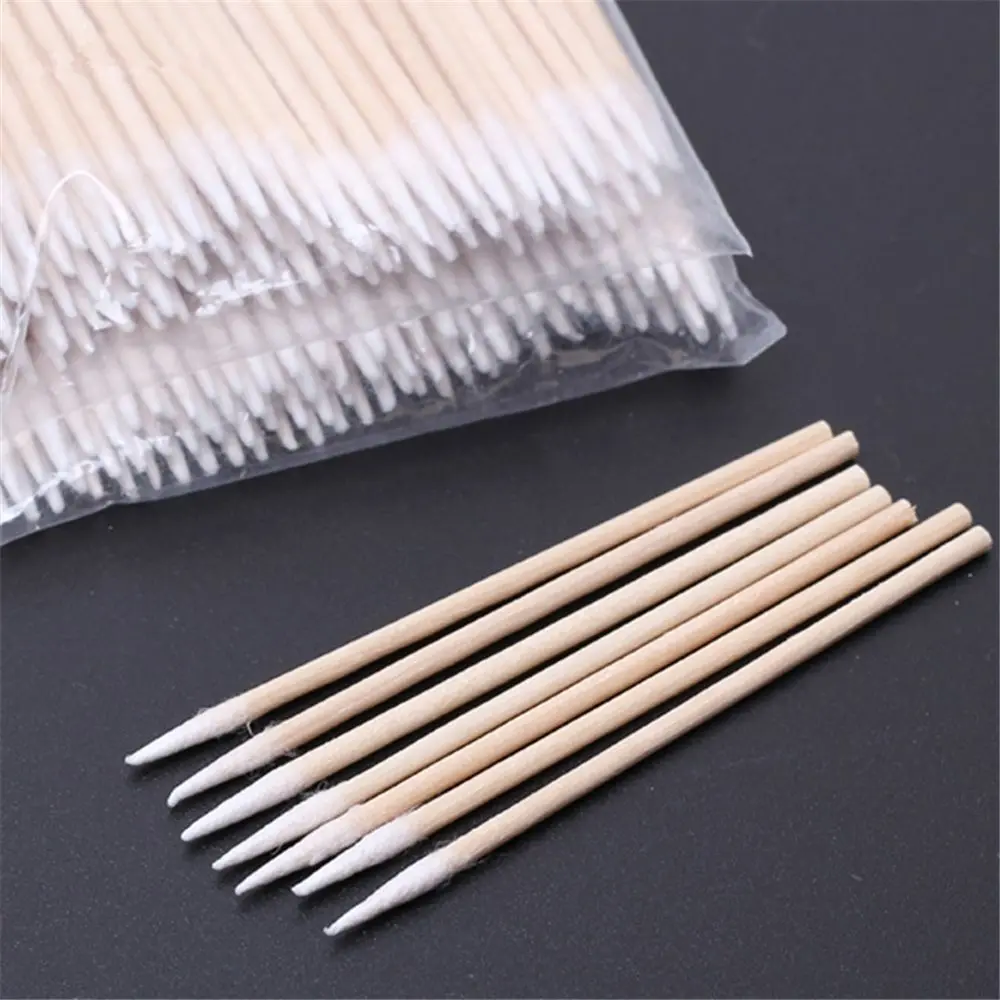 100pcs-Disposable-Cotton-Swab-Lint-Free-Micro-Brushes-Wood-Cotton-Buds ...