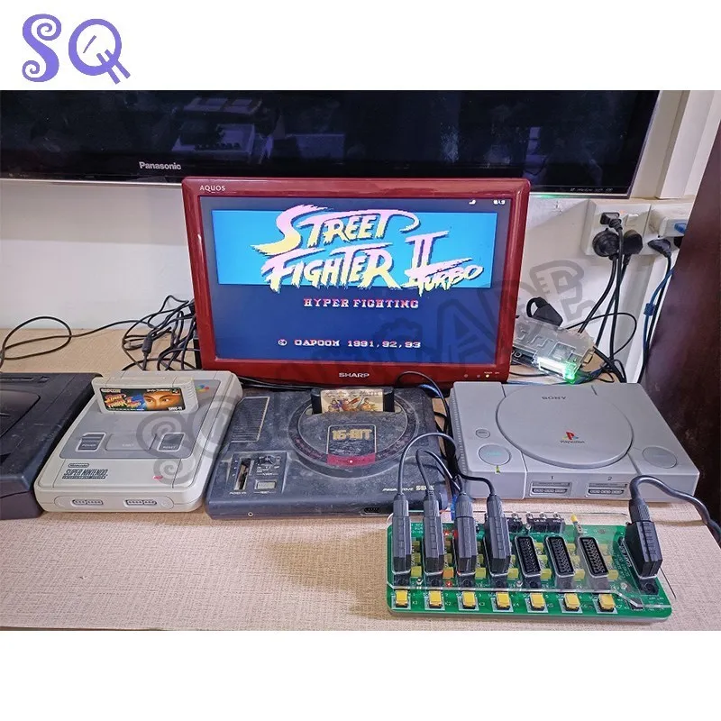 7 In 1 Output Retro Video Mini Scart AUTO Distributor Converter Acrylic ...