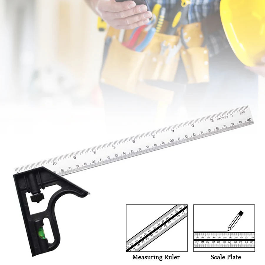 Combination-Angle-Ruler-Woodworking-with-Level-305mm-Adjustable ...