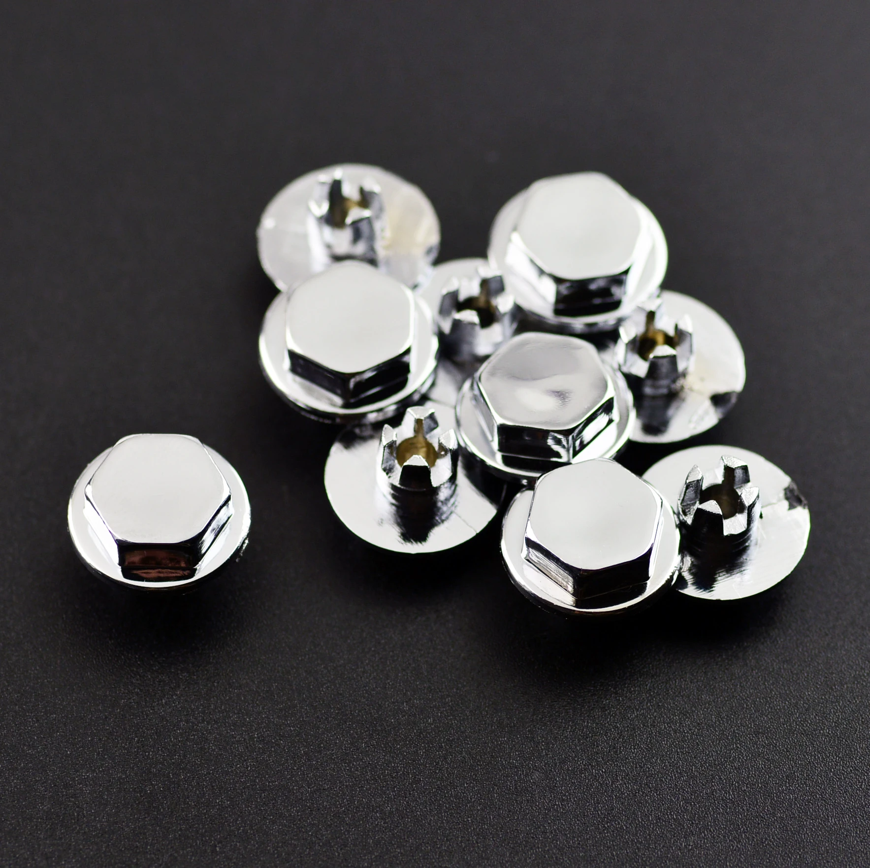 25-pcs-Universal-Car-Wheel-Rivets-Nuts-Hexagon-Chrome-For-Rim-Lip ...