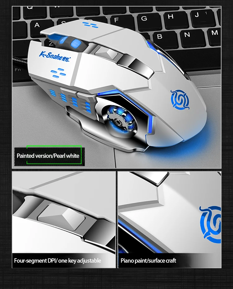 Usb 유선 게임용 마우스 3200 dpi 조정 가능한 6 버튼 led 백라이트 게임용 마우스 데스크탑 pc 컴퓨터 노트북 ...