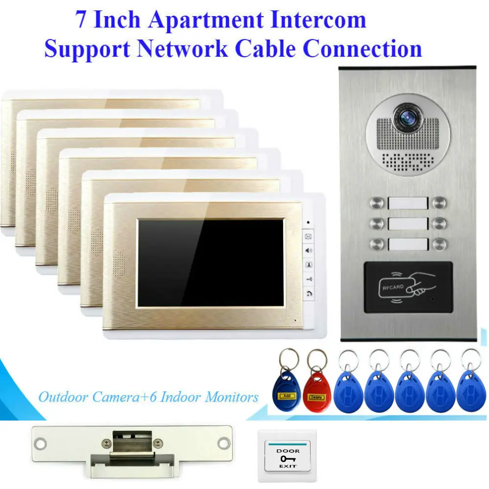 2-6-Units-Apartment-Wired-Network-Cable-Video-Door-Phone-Doorbell ...