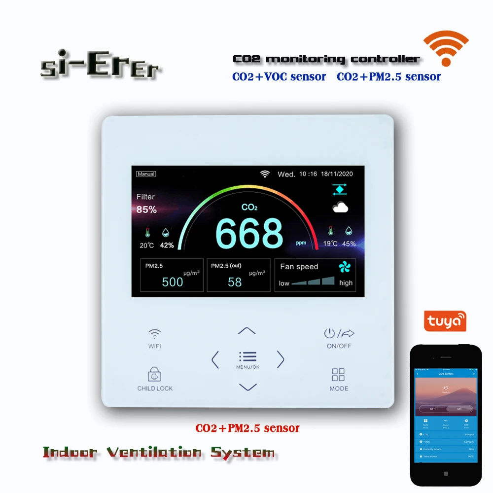 PM2-5-CO2-VOC-air-quality-detection-and-adjustment-controller-TUYA-WIFI-ventilation-system ...