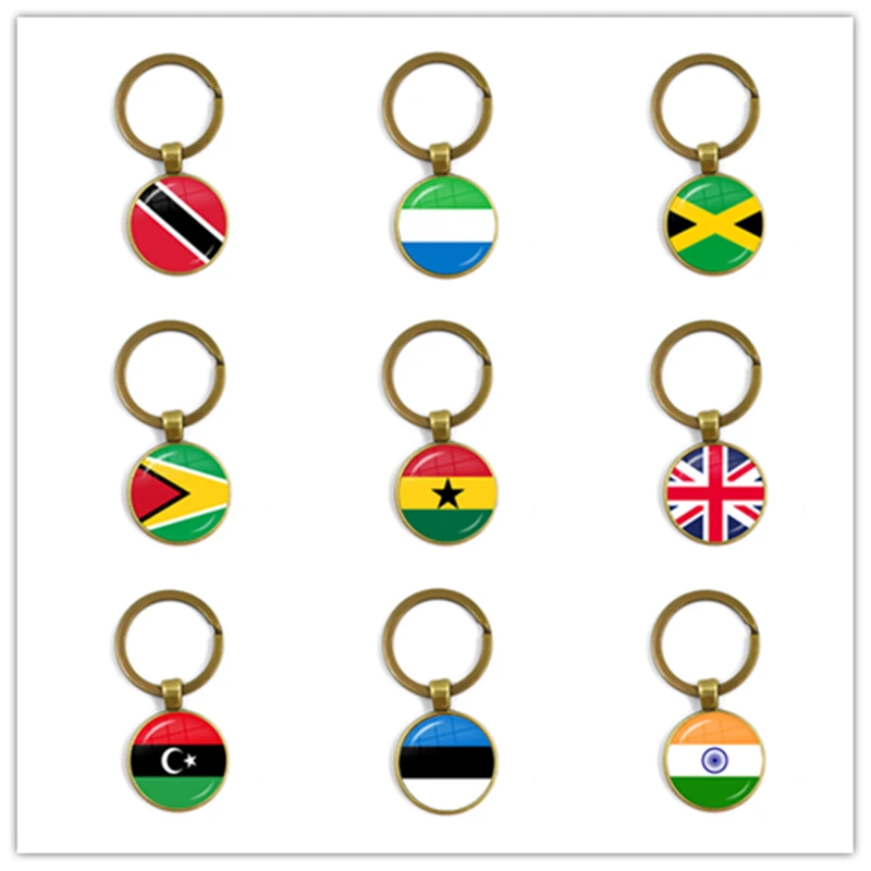 Glass Flag Keychain | National Keychain | Glass Key Ring | Glass ...