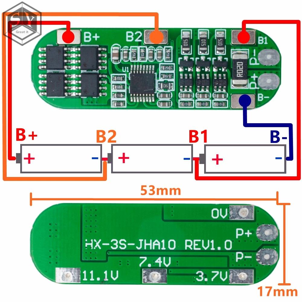 1PCS-3S-10A-12V-Lithium-Battery-Charger-Protection-Board-Module-for ...