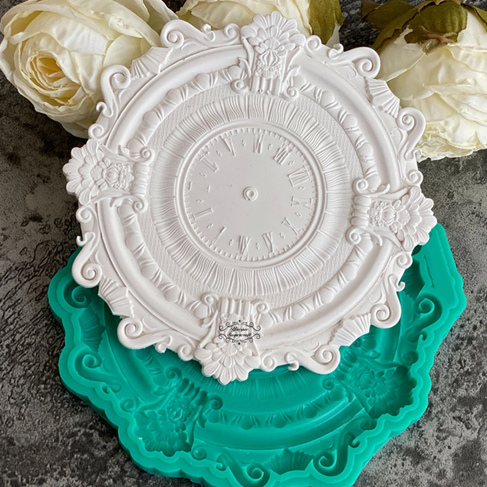 Clock Silicone Epoxy Resin Mould Cake Mold Fondant Molds Cake ...