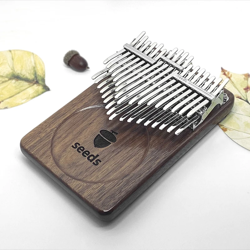 Seeds Double Layer Kalimba 34 Key Flat Board Solid Wood Keyboards Thumb ...