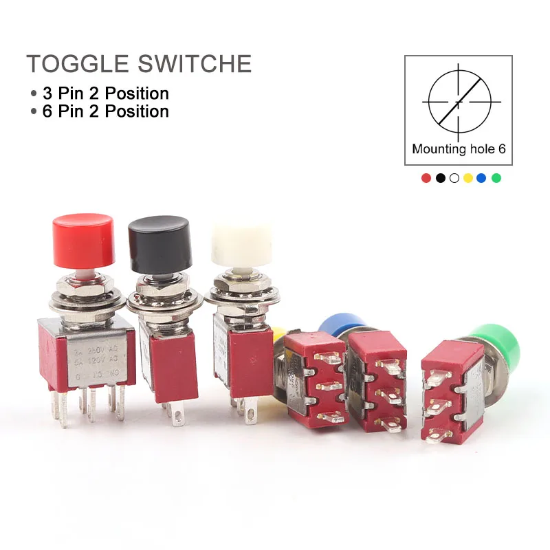 5Pcs-3Pin-6Pin-C-NO-NC-6mm-Mini-Momentary-Automatic-return-Push-Button ...