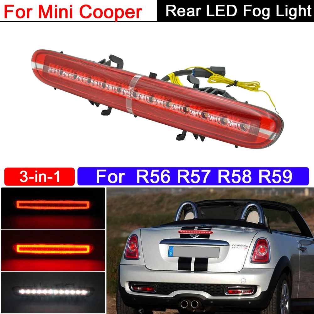 3-in-1 Red Lens Led Rear Tail Fog Lamp With Rear Brake Lights And ...