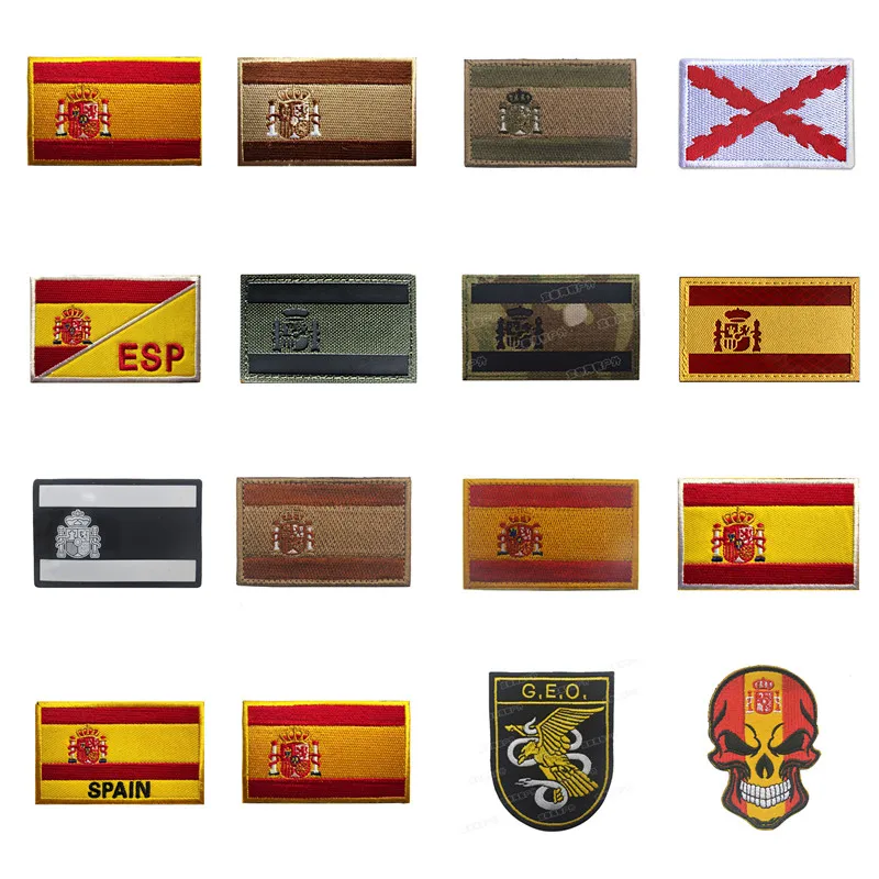 Spain flag IR Patch tactical Flag of Cross Burgundy patch Spanish GEO ...
