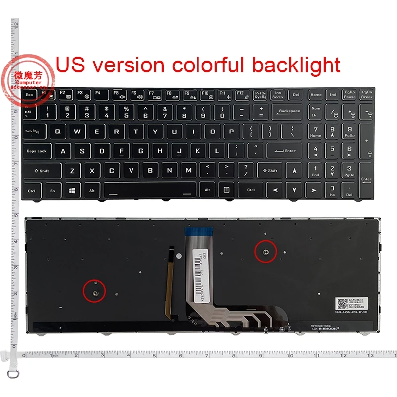 Backlight Laptop Keyboard For Clevo N250 N650 N850 N950 N750 N957 PA70 P950 N857 N855 N960 US ...