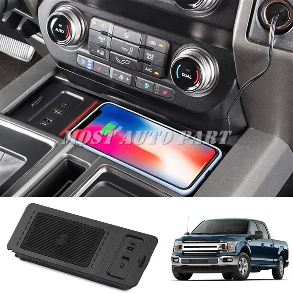 Interior Car Wireless Charger Phone Charger Center Console Trim For ...
