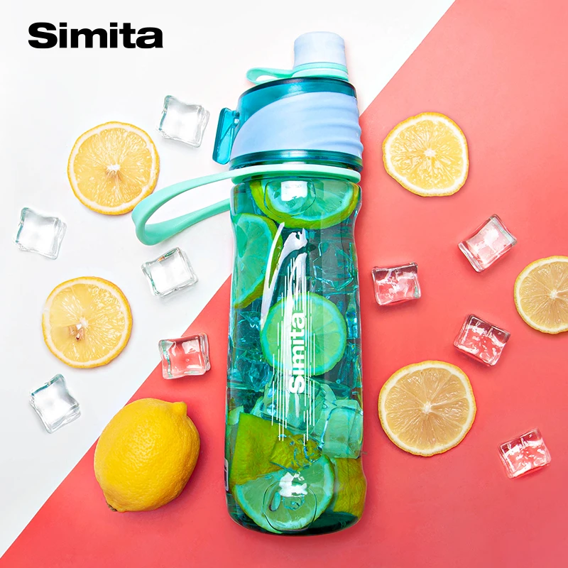 Simita Water Bottle, Mist Spray Bottle,Plastic with Straw,Leakproof ...