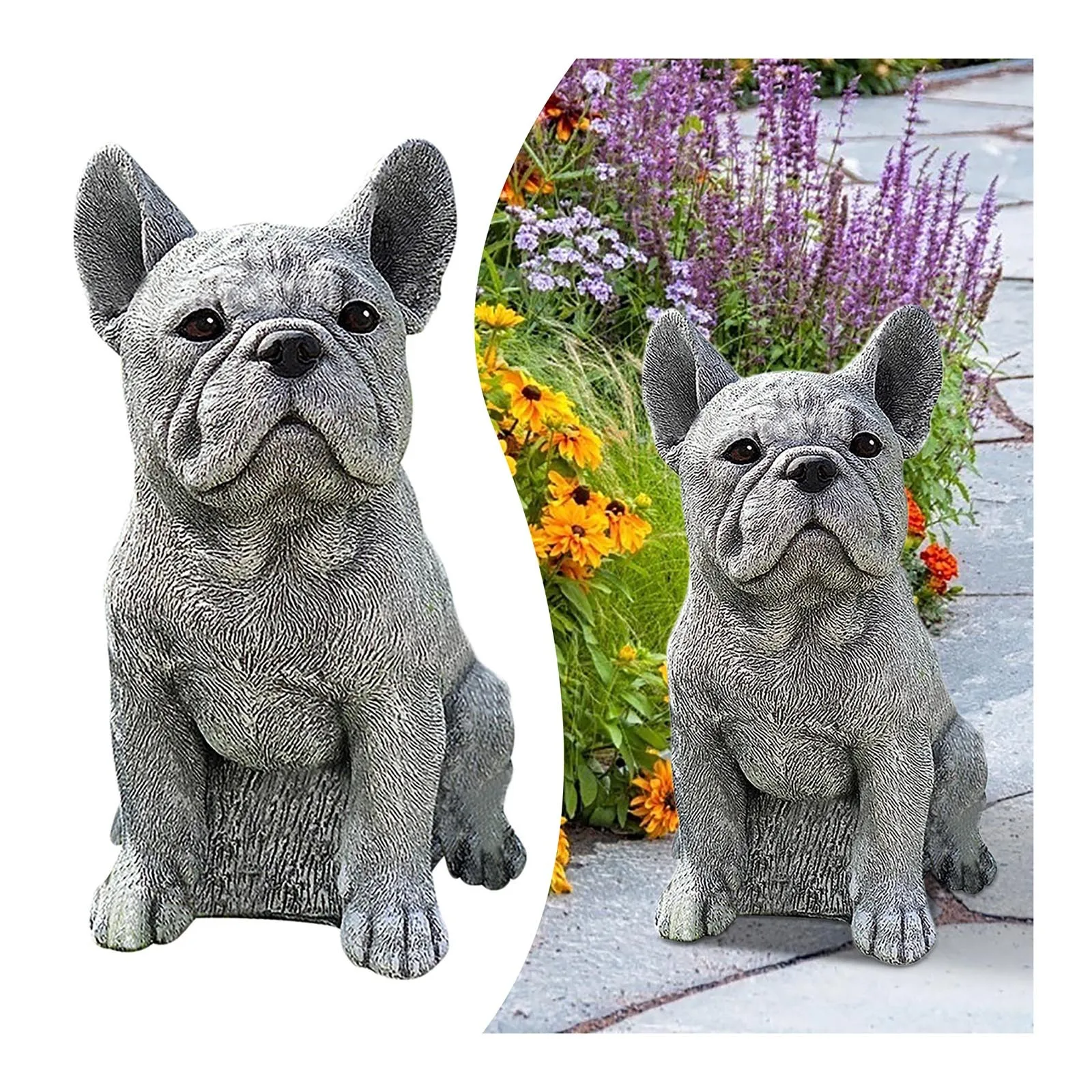Resin-Dog-Animal-Statue-Garden-Decoration-Decorative-French-Bulldog-Dog ...
